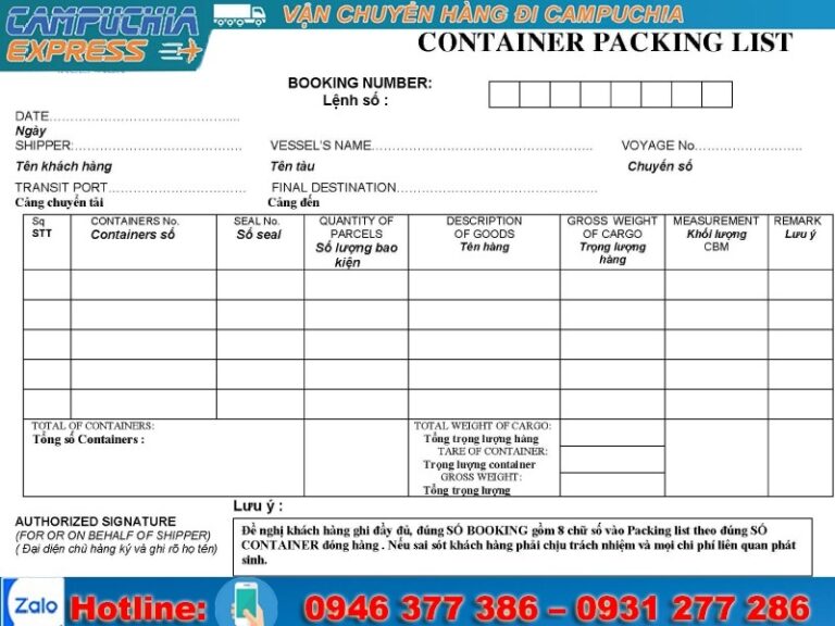 Packing List là gì?